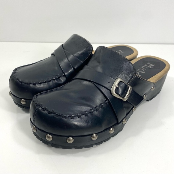 Mudd | Shoes | Vintage Mudd Joanne Black Vegan Leather Silver Studded ...